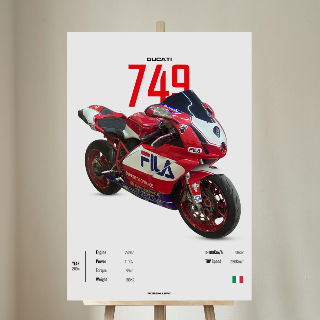 DUCATI 749 2004 - Motorcycle POSTER Wall Art Digital Download Wall ...