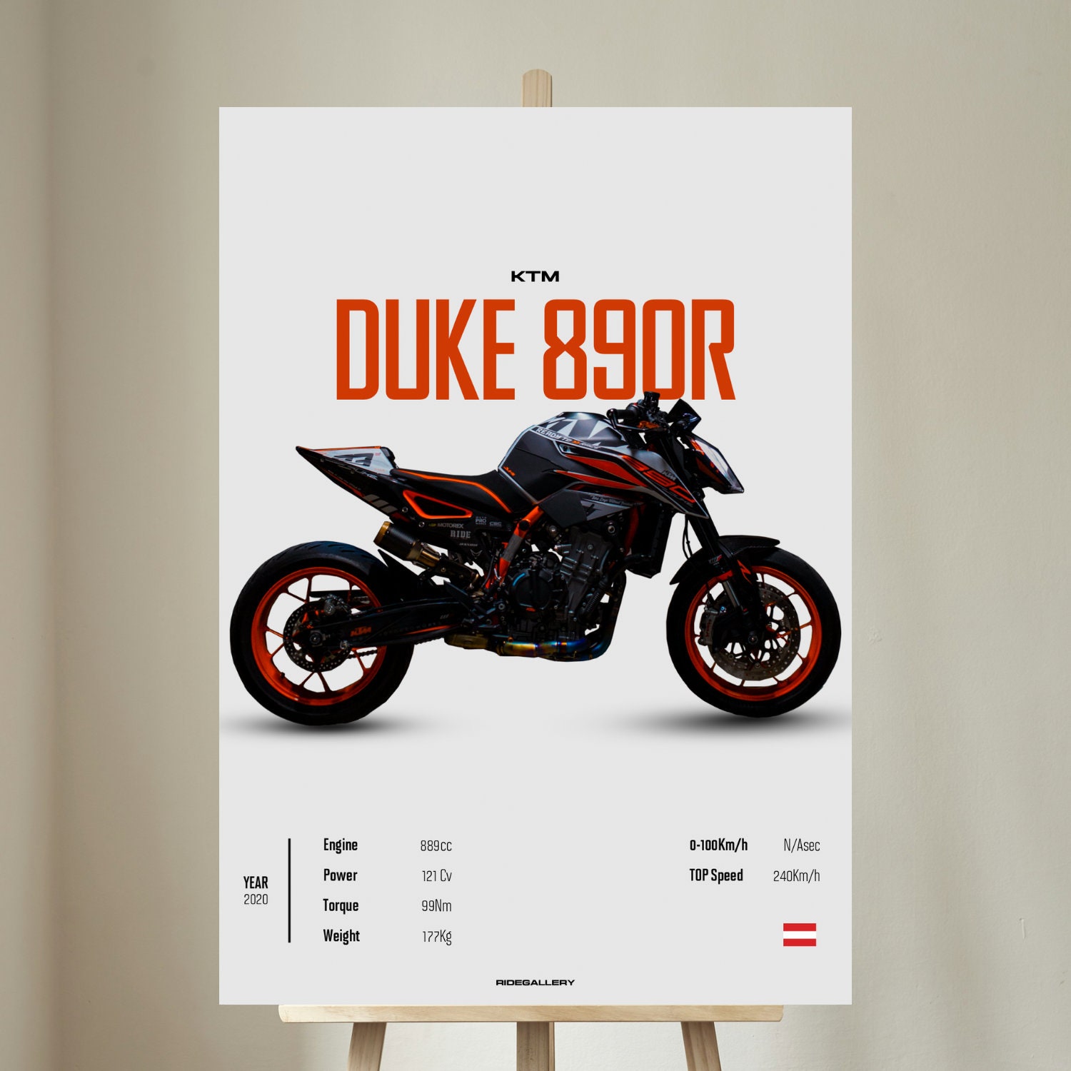 KTM DUKE 890 R 2020 - Motorcycle Wall Deco Motor Line Art for A ...