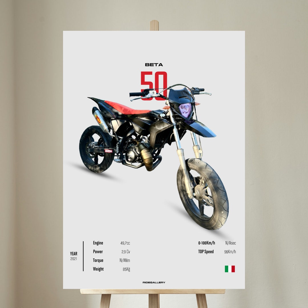 BETA 50 RR (2021) MOTARD - Motorcycle Wall Deco Motor Line Art for A ...