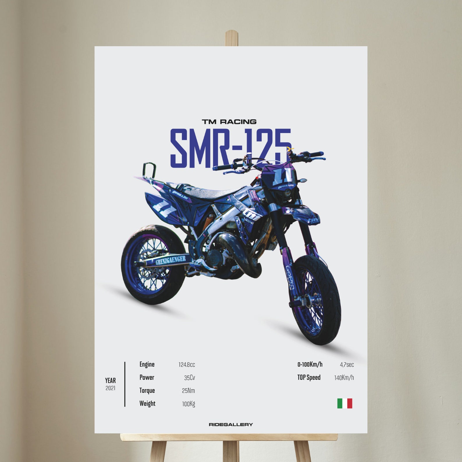 TM Racing SMR 125 2021 Motorcycle Wall Deco Motor Line Art for A ...