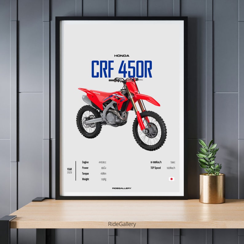 Honda CRF 450R 2023 Motorcycle Wall Deco Motor Line Art for - Etsy