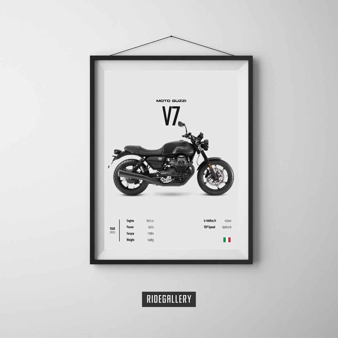 Moto Guzzi V7 2023 Motorcycle Wall Deco Motor Line Art for A - Etsy