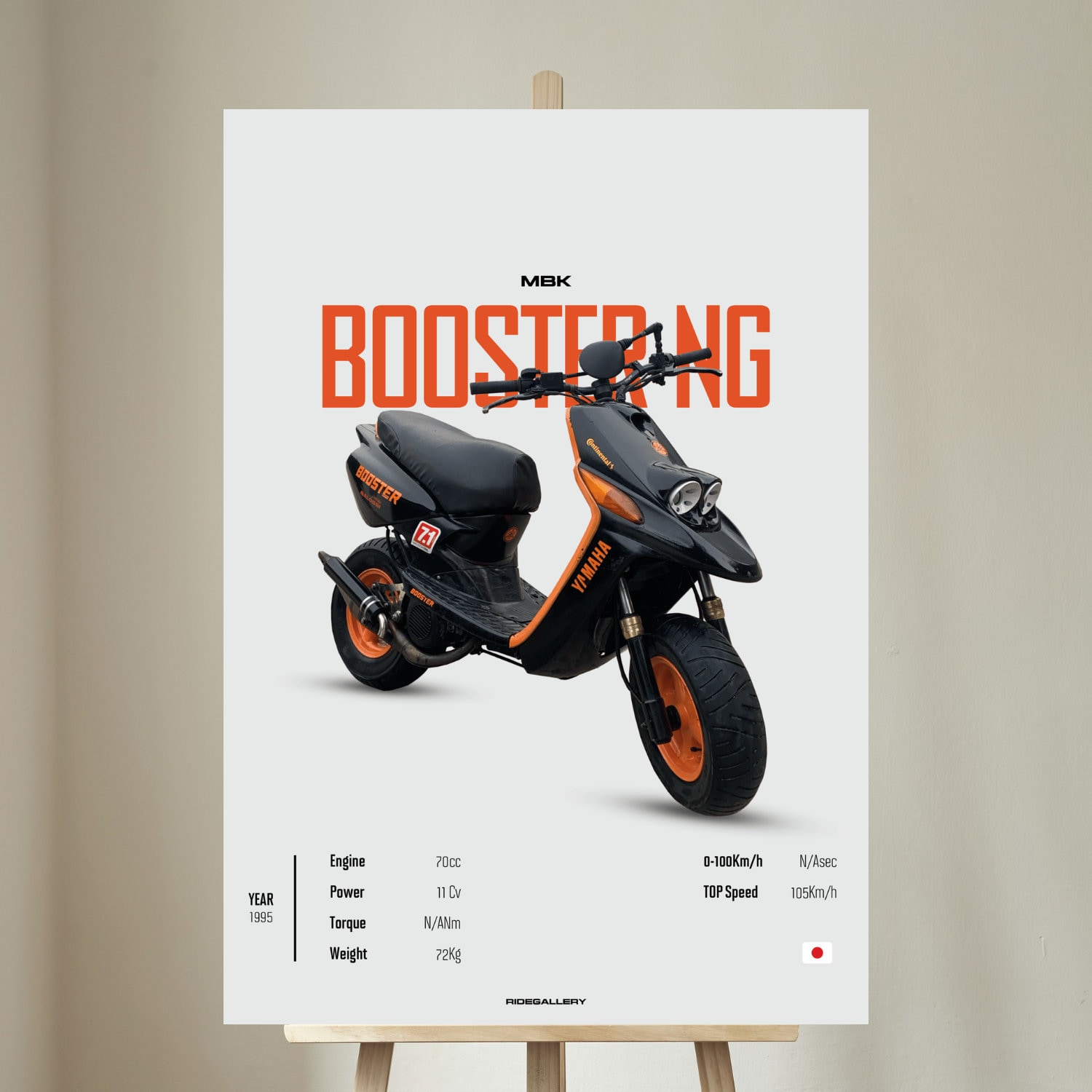 MBK BOOSTER NG 50 Cc 1995 - Motorcycle Wall Deco Motor Line Art for A ...
