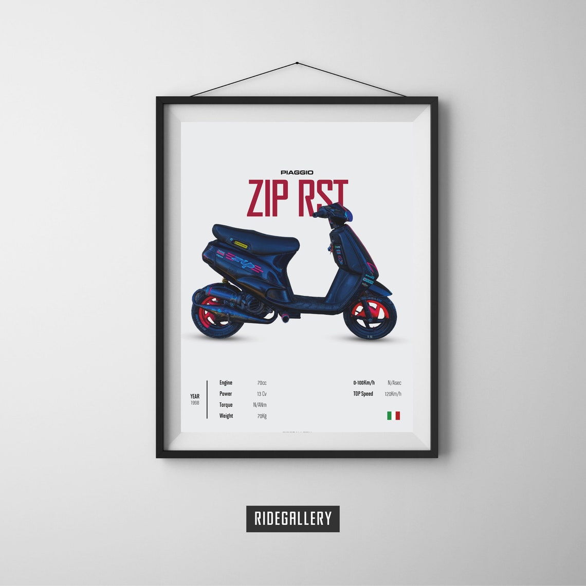 PIAGGIO ZIP RST 50 70 Cc 1998 Motorcycle Wall Deco Motor Line Art for A ...