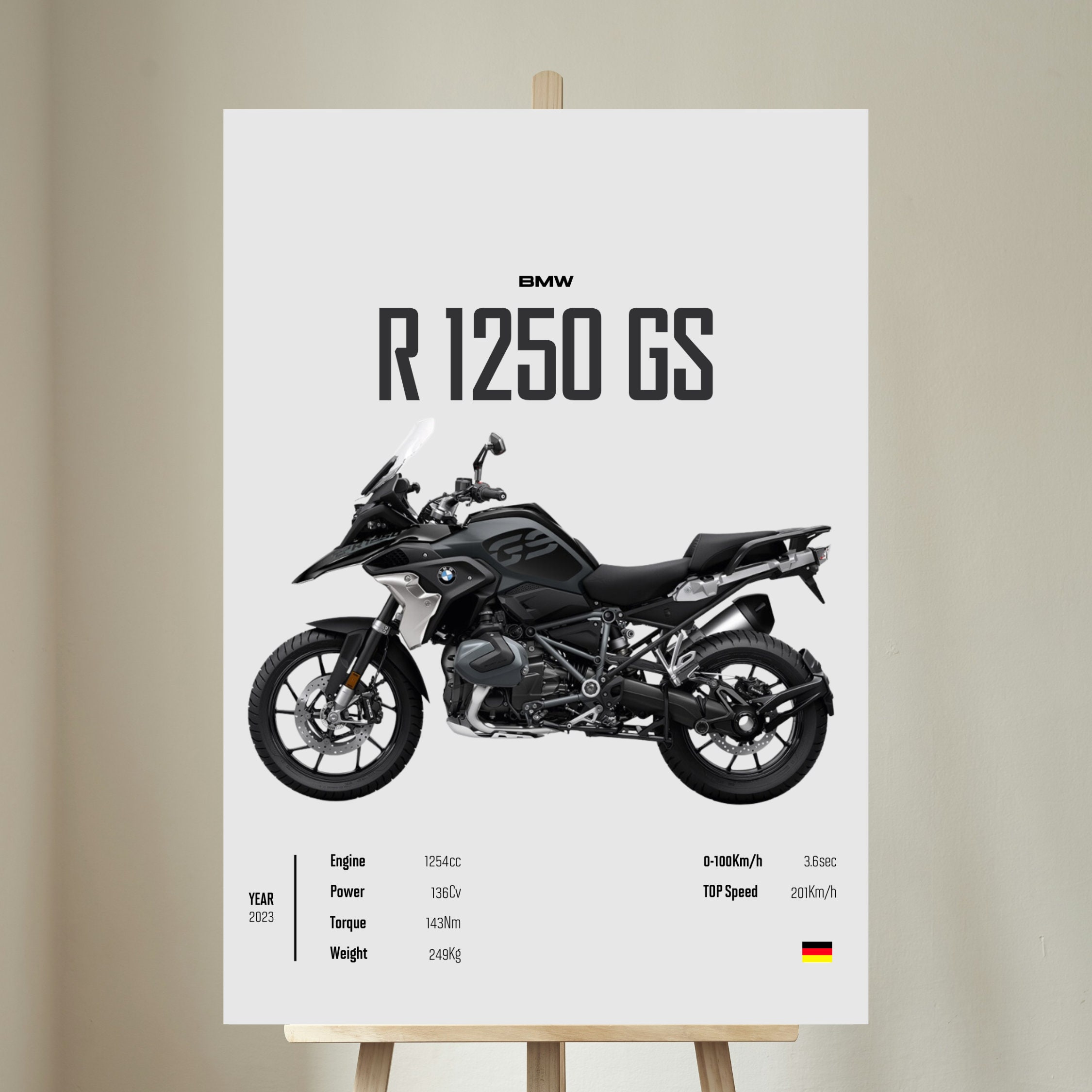 BMW R 1250 GS 2023 MOTORBIKE Wall Poster Digital Download Perfect Gift ...