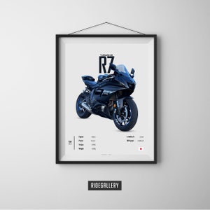 YAMAHA R7 2024 [black] - Motorcycle Wall Deco Motor Line Art for A ...