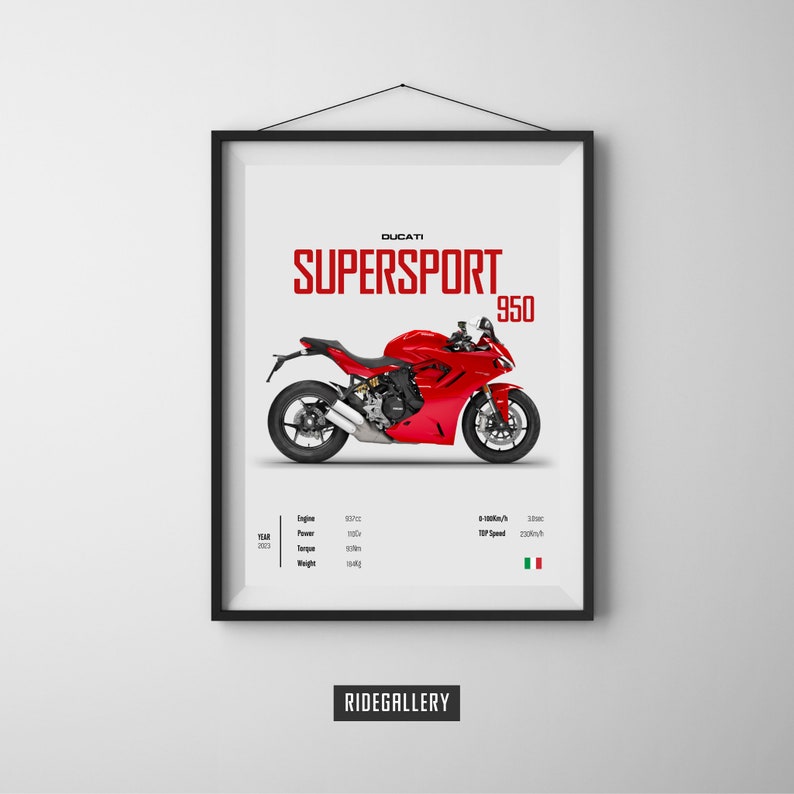 DUCATI Supersport 950 - Motorcycle POSTER Wall Art Digital Download ...