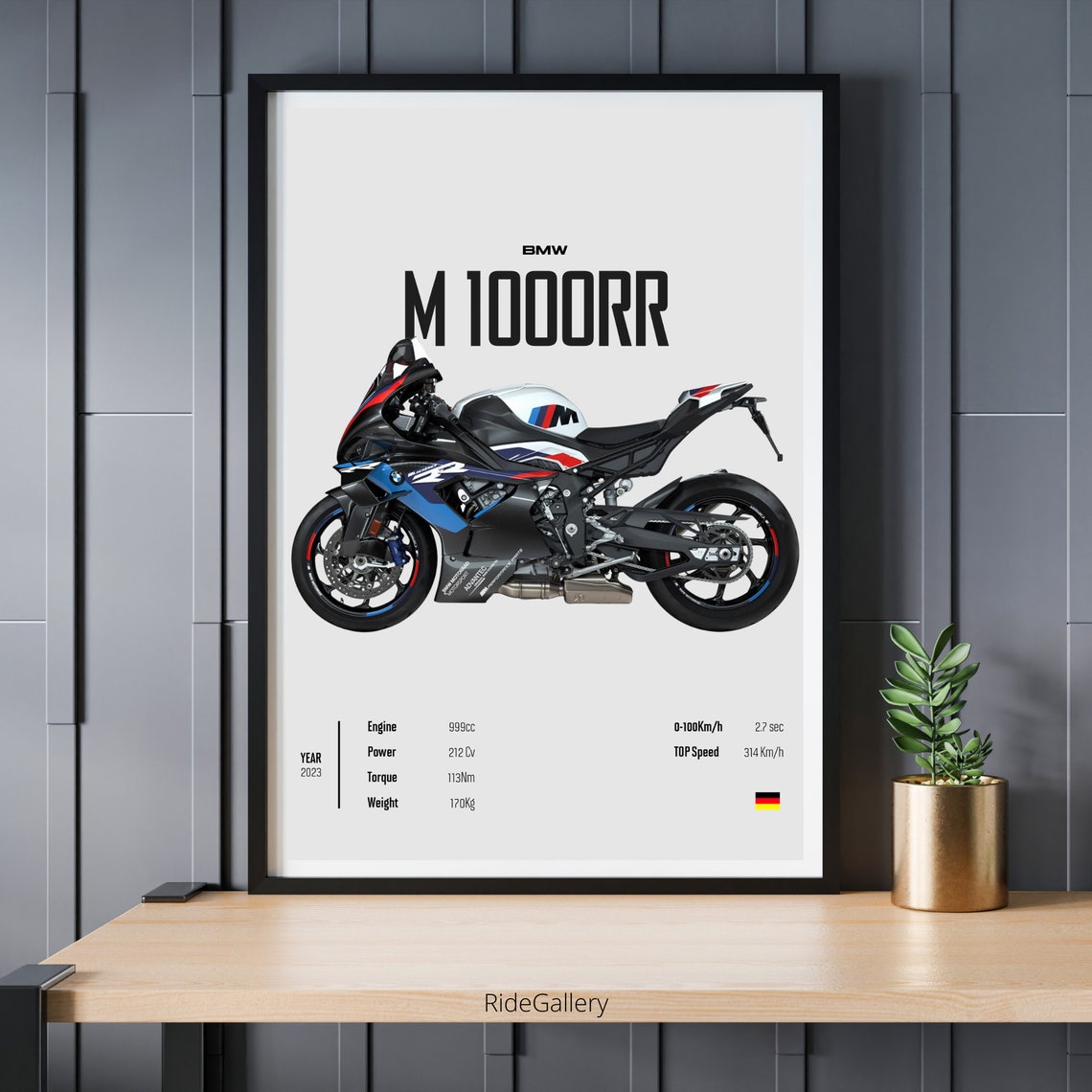 BMW M 1000 RR 2023 MOTORBIKE Wall Poster Digital Download Perfect Gift ...