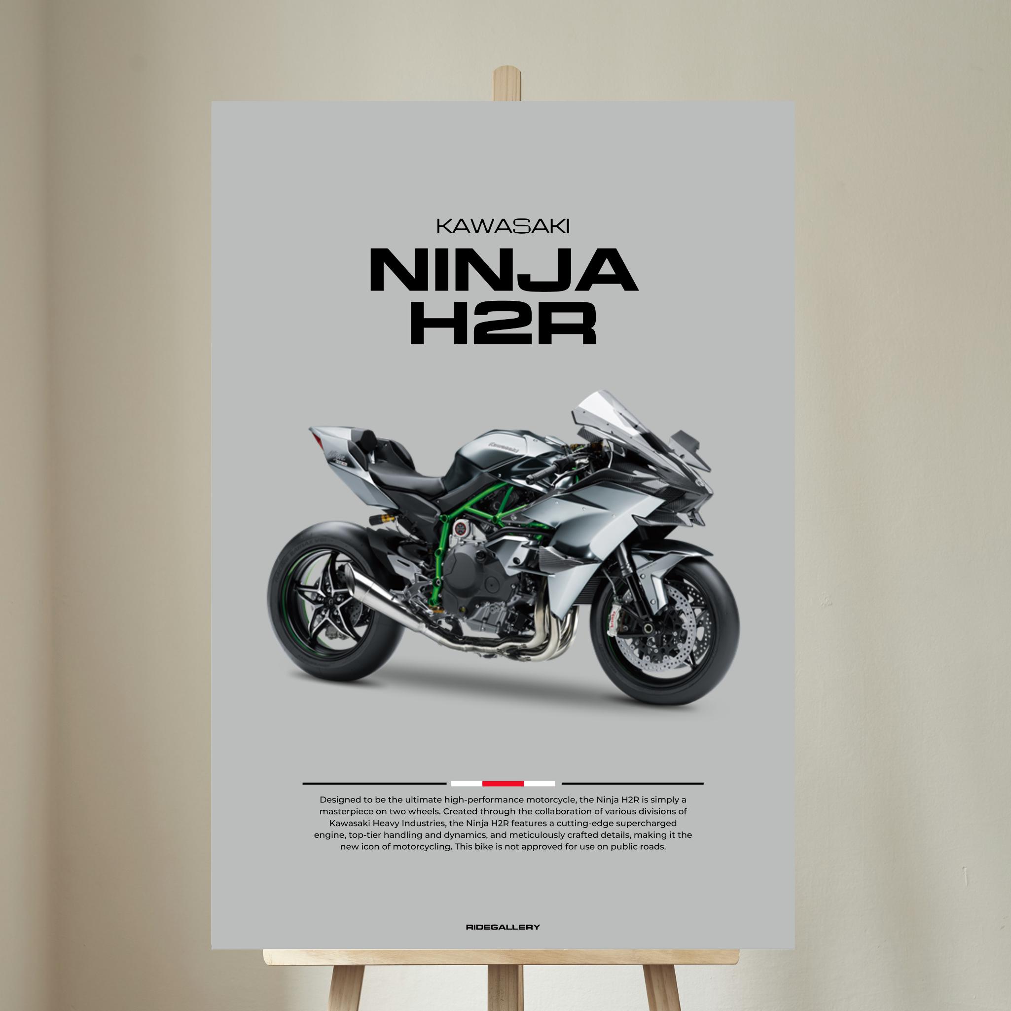KAWASAKI Ninja H2R 2024 - Motorcycle Japanese Poster Wall Art Wall ...