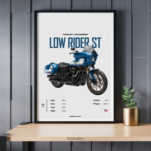 Harley Davidson Low Rider ST Motorcycle Wall Deco Motor Line Art for A ...