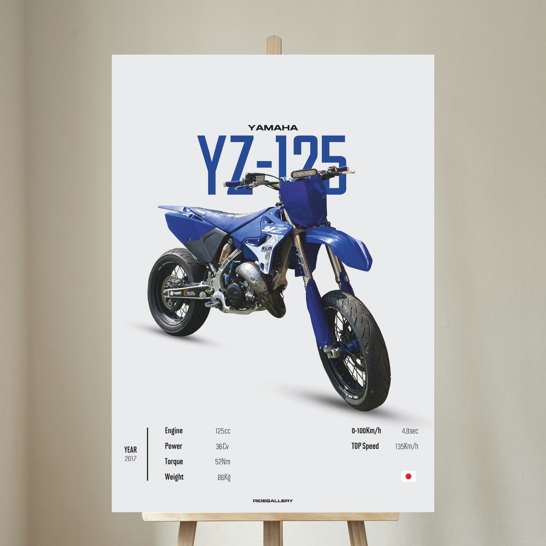 YAMAHA Yz 125 (2018) Motard - Motorcycle Wall Deco Motor Line Art for A ...