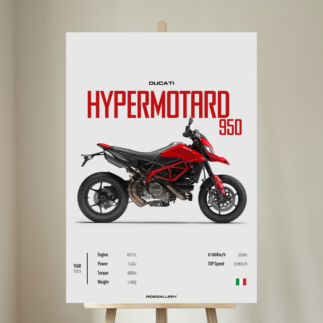 DUCATI Hypermotard 950 - Motorcycle POSTER Wall Art Digital Download ...
