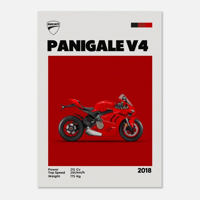 DUCATI Panigale V4 Motorcycle POSTER Wall Art Digital Download Wall ...