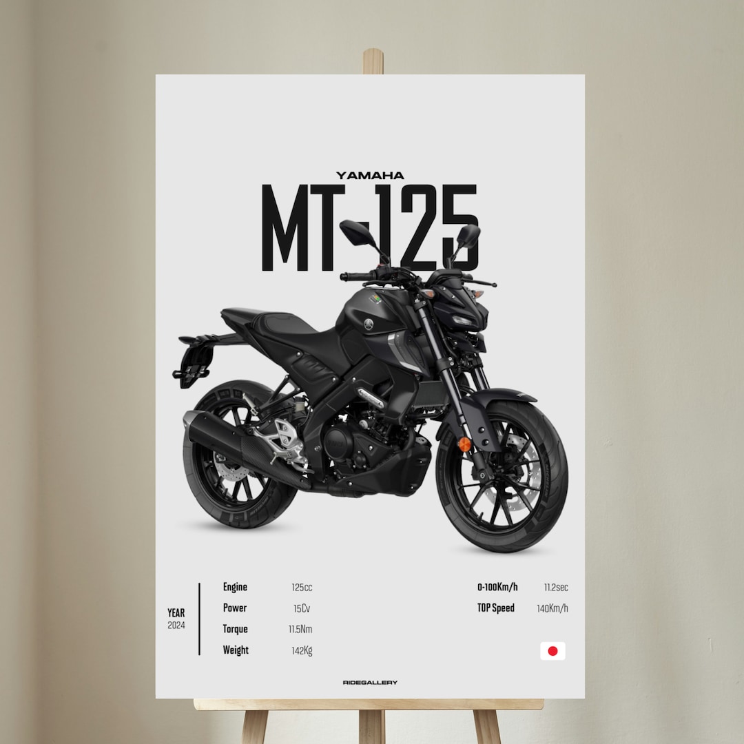YAMAHA MT 125 2024 - Motorcycle Wall Deco Motor Line Art for A ...