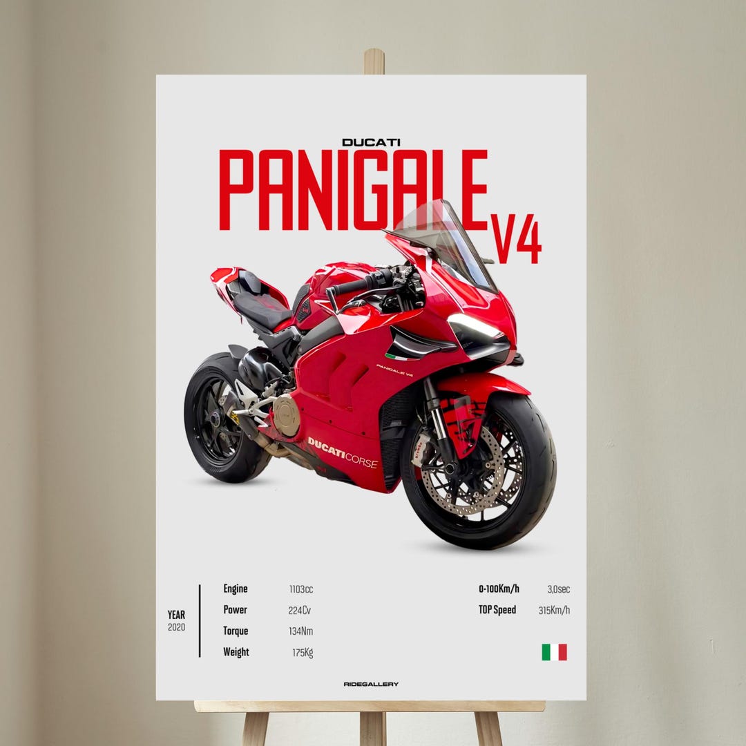 DUCATI PANIGALE V4 2020 - Motorcycle POSTER Wall Art Digital Download ...