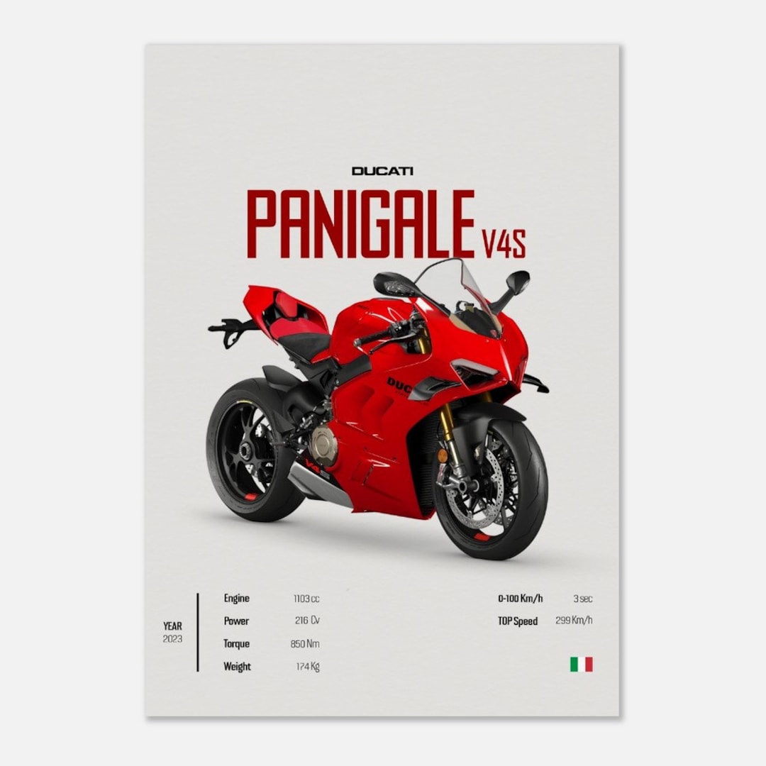 DUCATI PANIGALE V4S Motorcycle POSTER Wall Art Digital Download Wall ...