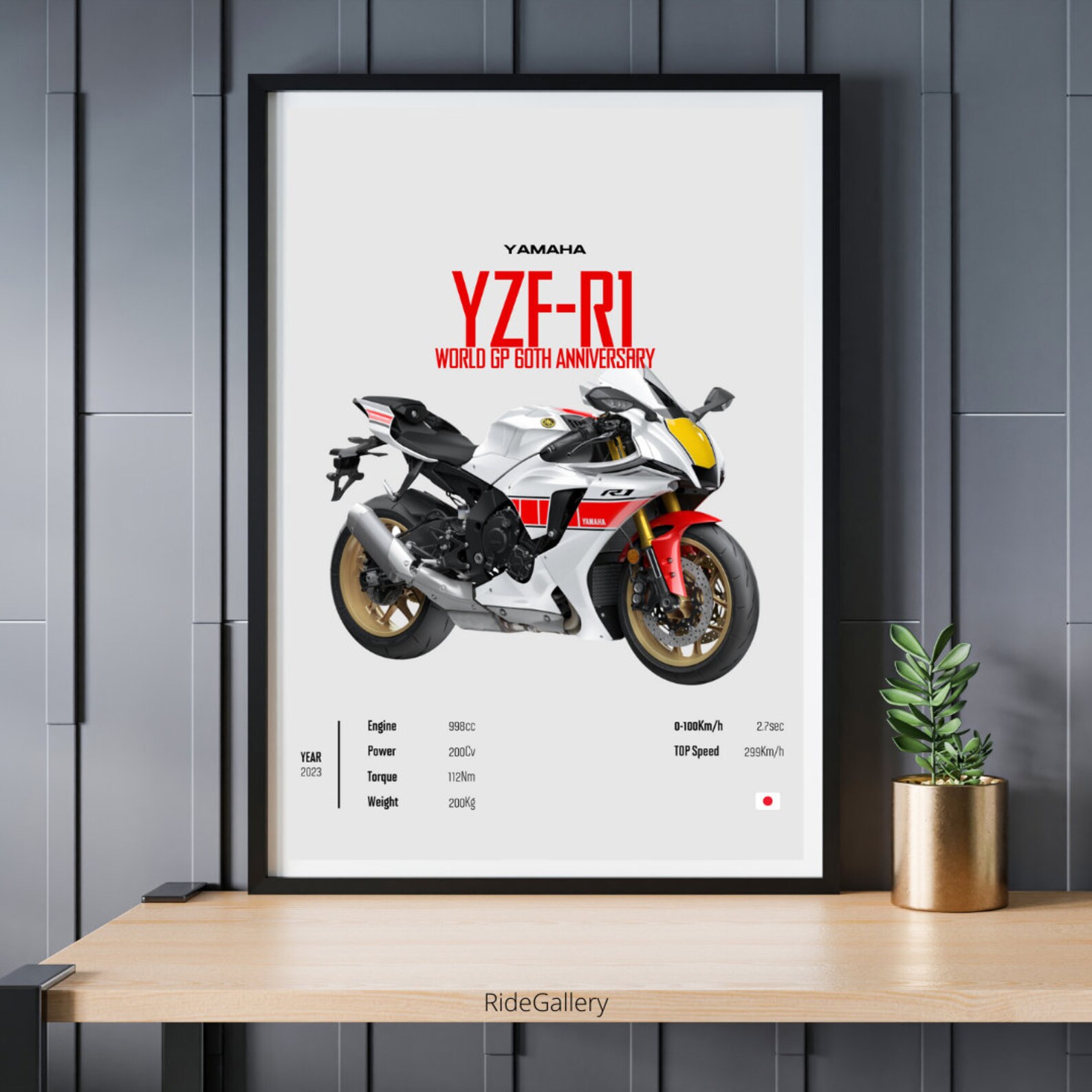 YAMAHA R1 2023 [world GP 60th Anniversary] - Motorcycle Wall Deco Motor ...