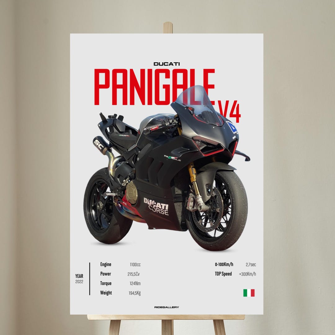 DUCATI PANIGALE V4 2022 - Motorcycle POSTER Wall Art Digital Download ...