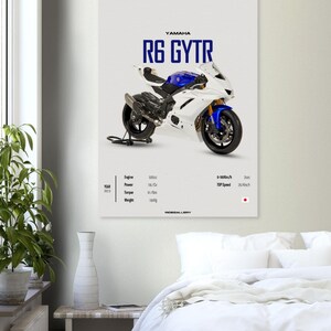 Yamaha R6 GYTR 2023 Motorcycle Wall Deco Motor Line Art for A ...