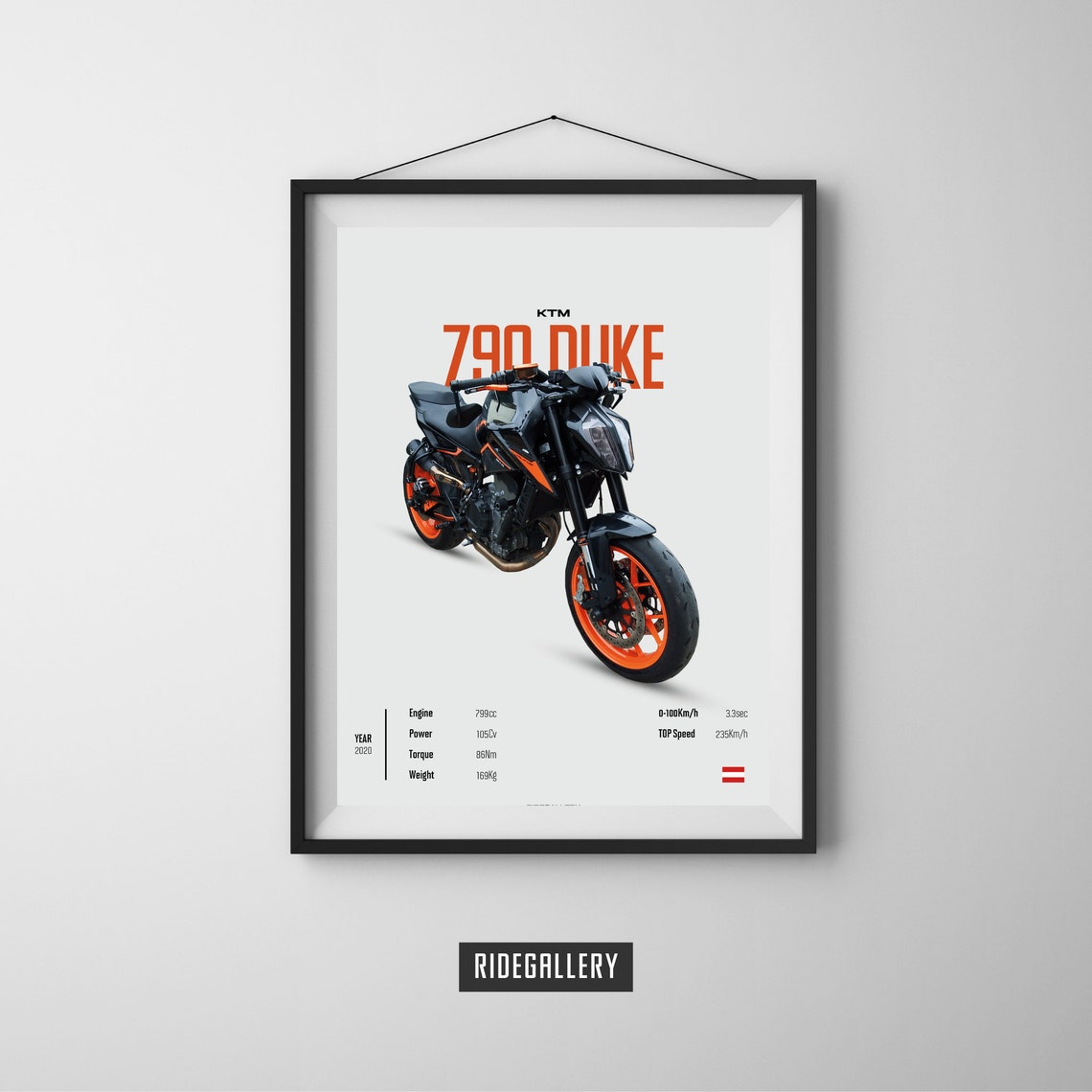 KTM DUKE 790 2023 [grey] - Motorcycle Wall Deco Motor Line Art for A ...