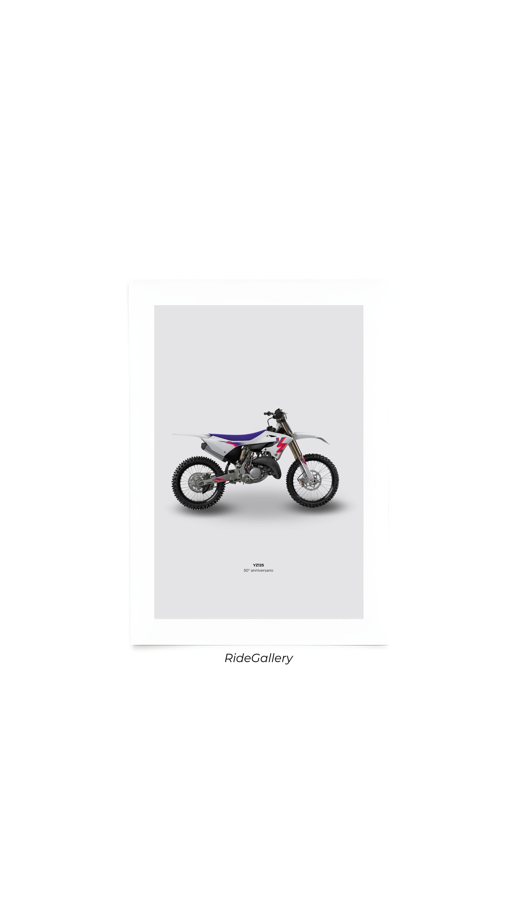 YAMAHA YZ 125 50th Anniversary - Motorcycle Wall Deco Motor Line Art ...