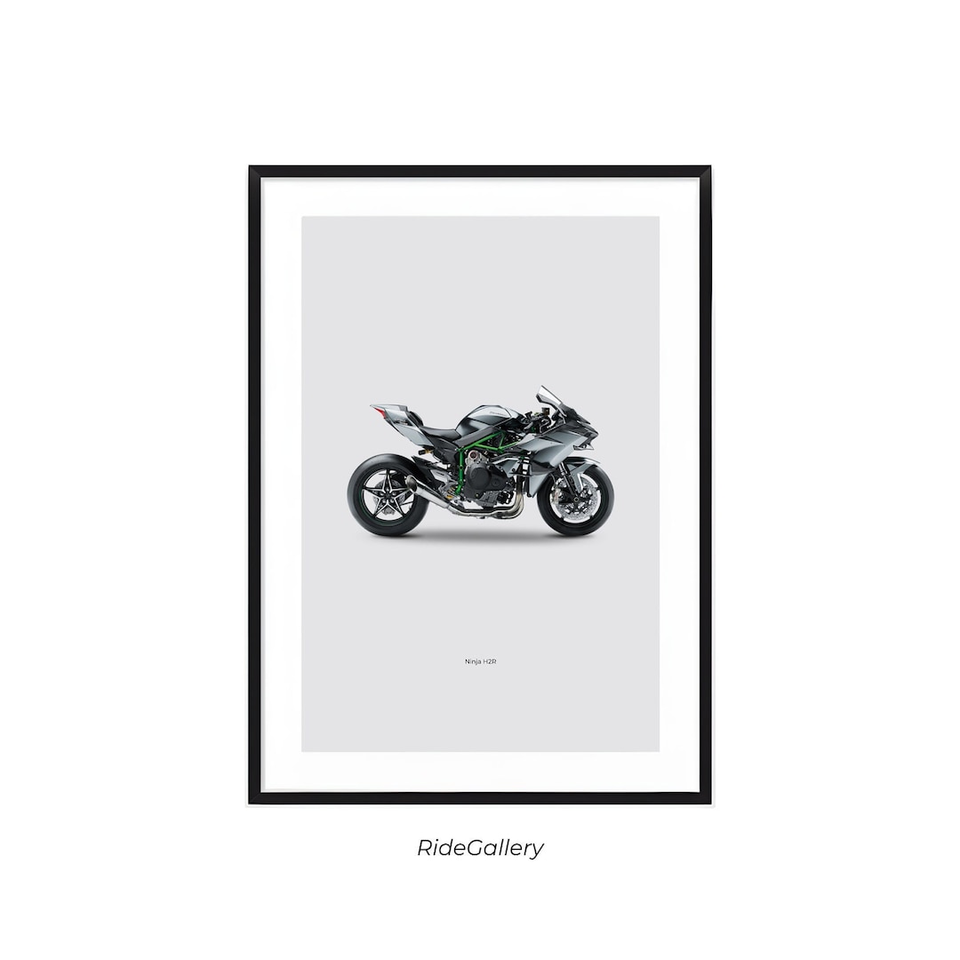 KAWASAKI Ninja H2R - Motorcycle Japanese Poster Wall Art Wall Décor ...