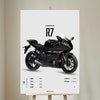 Yamaha YZF-R6 (2017) Minimalistic Blueprint - Motorcycle Poster - Etsy
