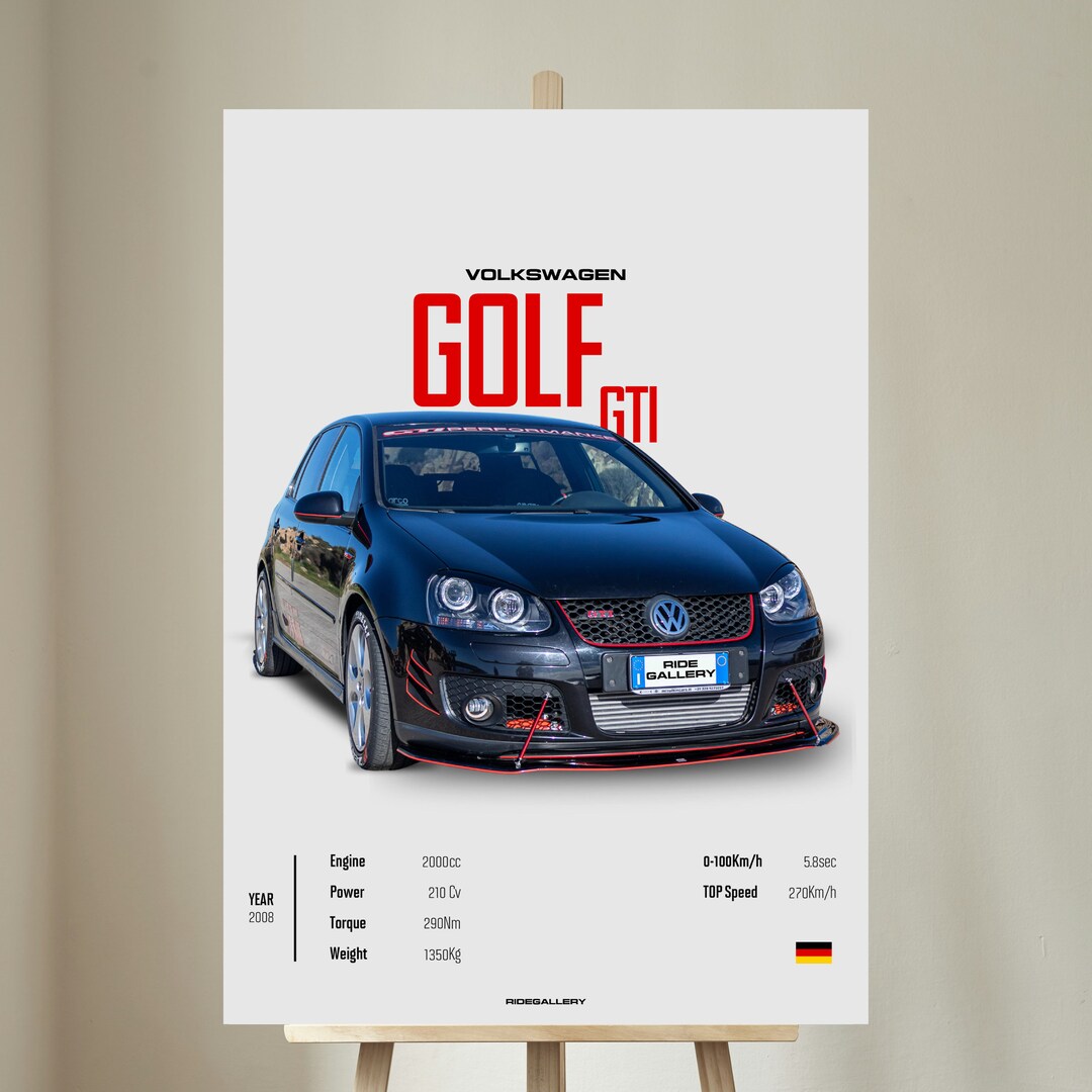 VOLKSWAGEN GOLF GTI 2008 Auto-Typ-Poster-Geschenk, digitale Auto ...