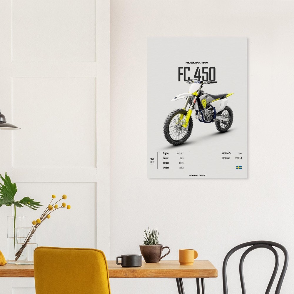 Husqvarna Fc 450 2023 Motorcycle Wall Deco Motor Line Art for A ...