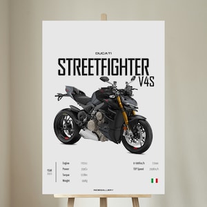 DUCATI Streetfighter V4s - Motorcycle POSTER Wall Art Digital Download ...