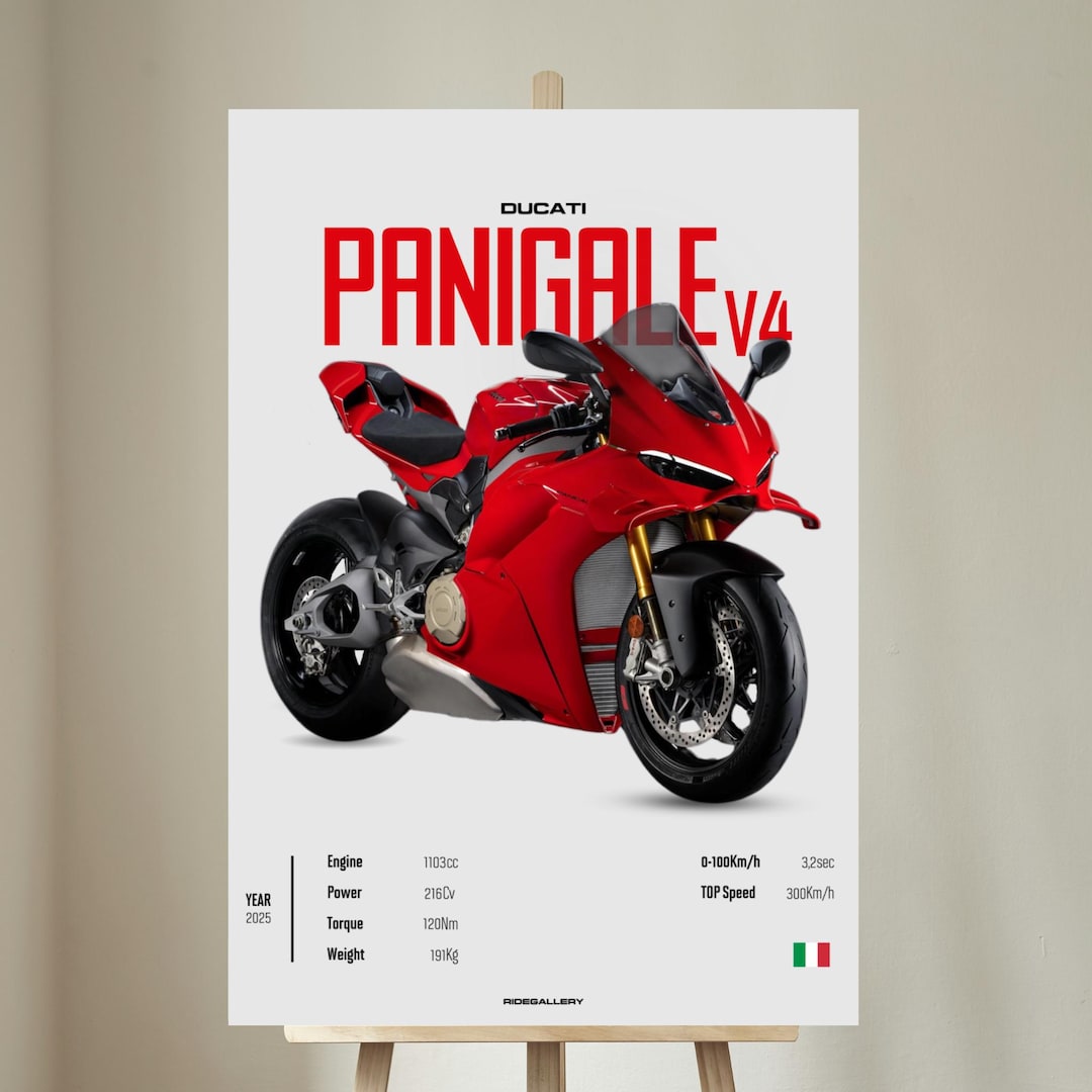DUCATI PANIGALE V4 2025 - Motorcycle POSTER Wall Art Digital Download ...