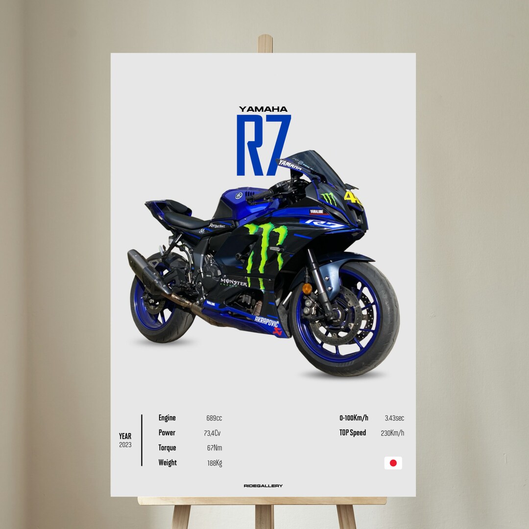 YAMAHA R7 2023 VR 46 - Motorcycle Wall Deco Motor Line Art for A ...