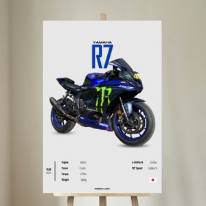YAMAHA R7 2023 VR 46 - Motorcycle Wall Deco Motor Line Art for A ...