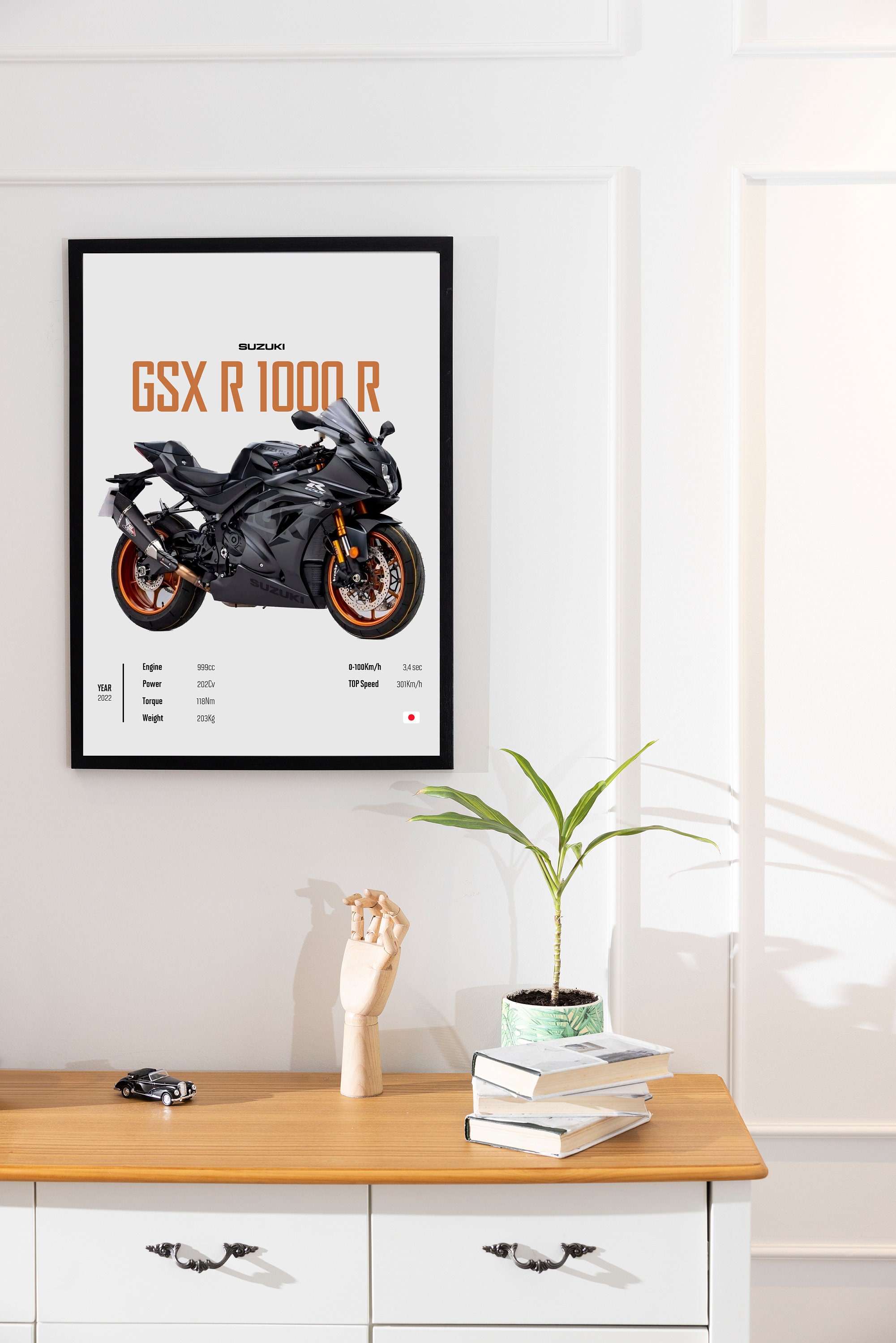 GSX R 1000R 2022 - Motorcycle Wall Deco Motor Line Art for A ...