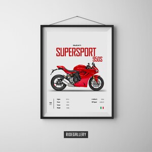DUCATI Supersport 950S - Motorcycle POSTER Wall Art Digital Download ...