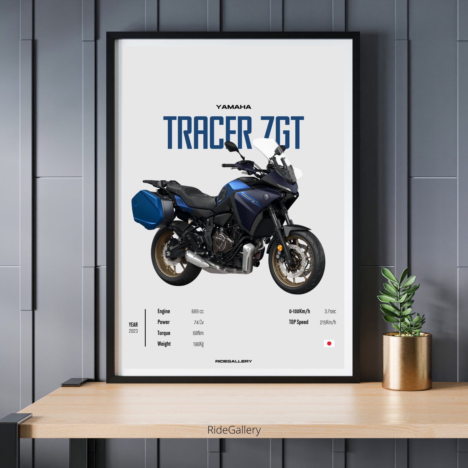 YAMAHA TRACER 7 GT 2023 - Motorcycle Wall Deco Motor Line Art for A ...