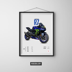 YAMAHA R7 2023 VR 46 - Motorcycle Wall Deco Motor Line Art for A ...