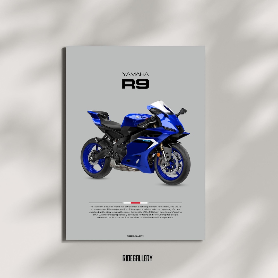 YAMAHA R9 2025 [blue] - Motorcycle Wall Deco Motor Line Art for A ...