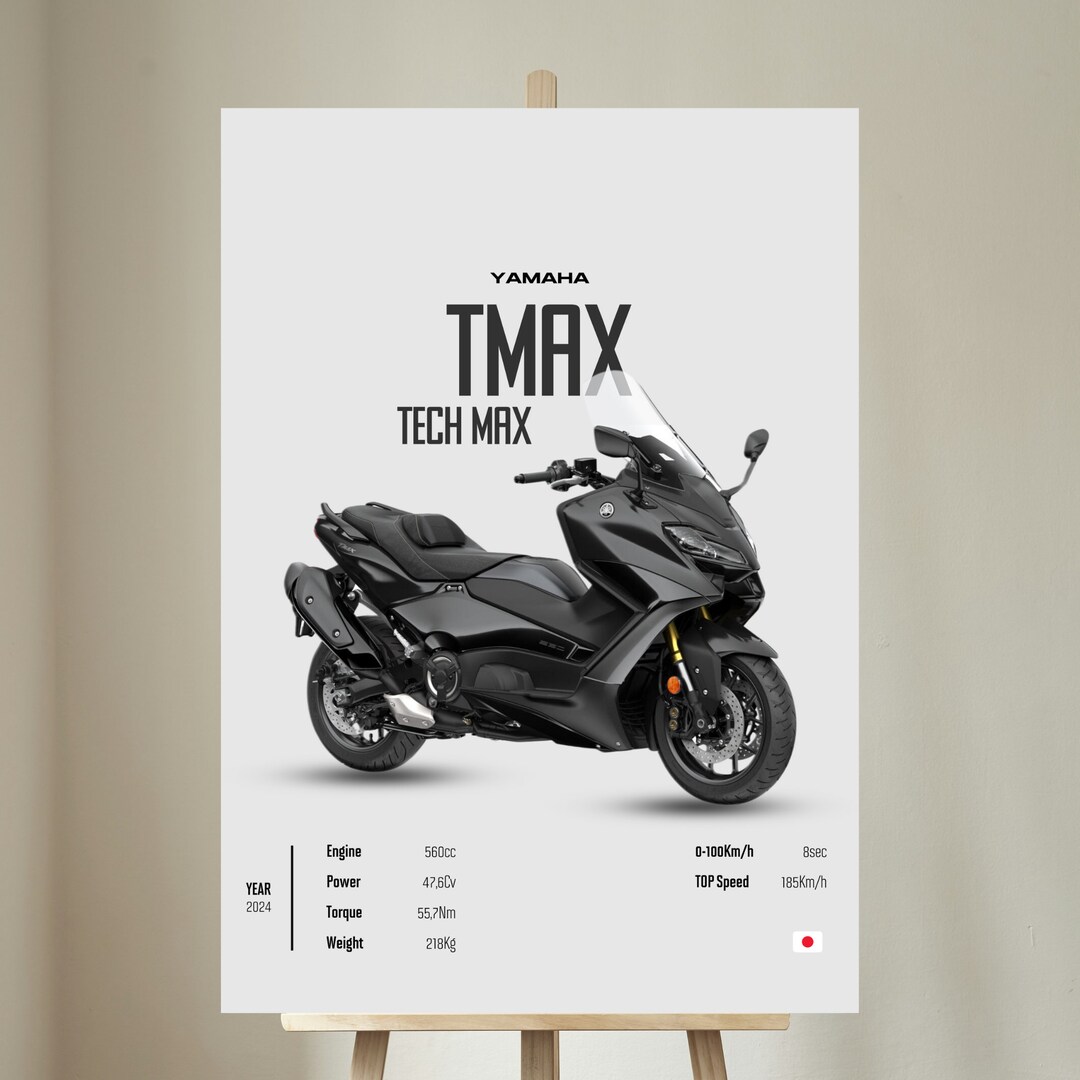 YAMAHA Tmax Tech Max 2024 - Motorcycle Wall Deco Motor Line Art for A ...