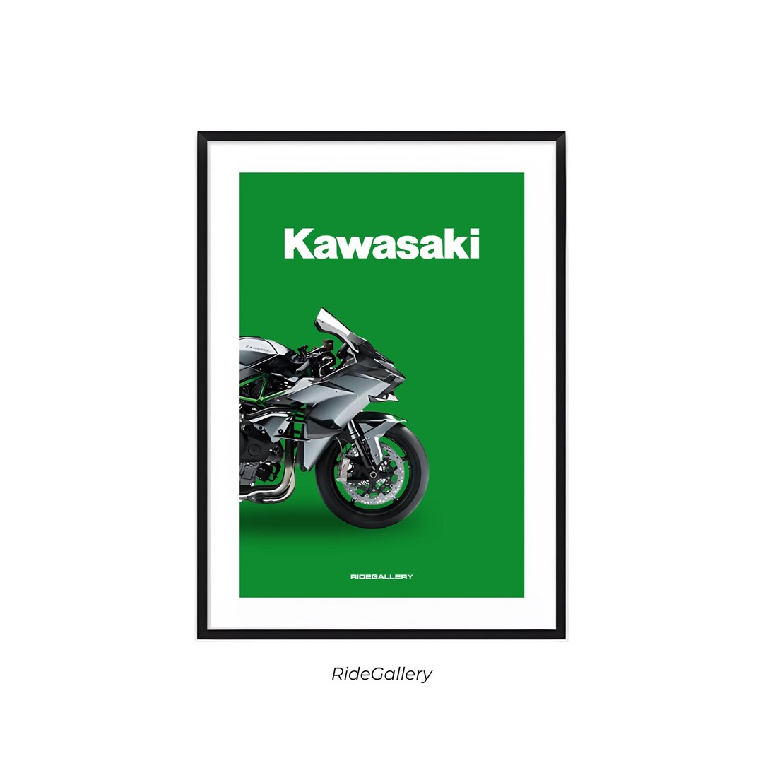 KAWASAKI Ninja H2R 2023 - Motorcycle Japanese Poster Wall Art Wall ...
