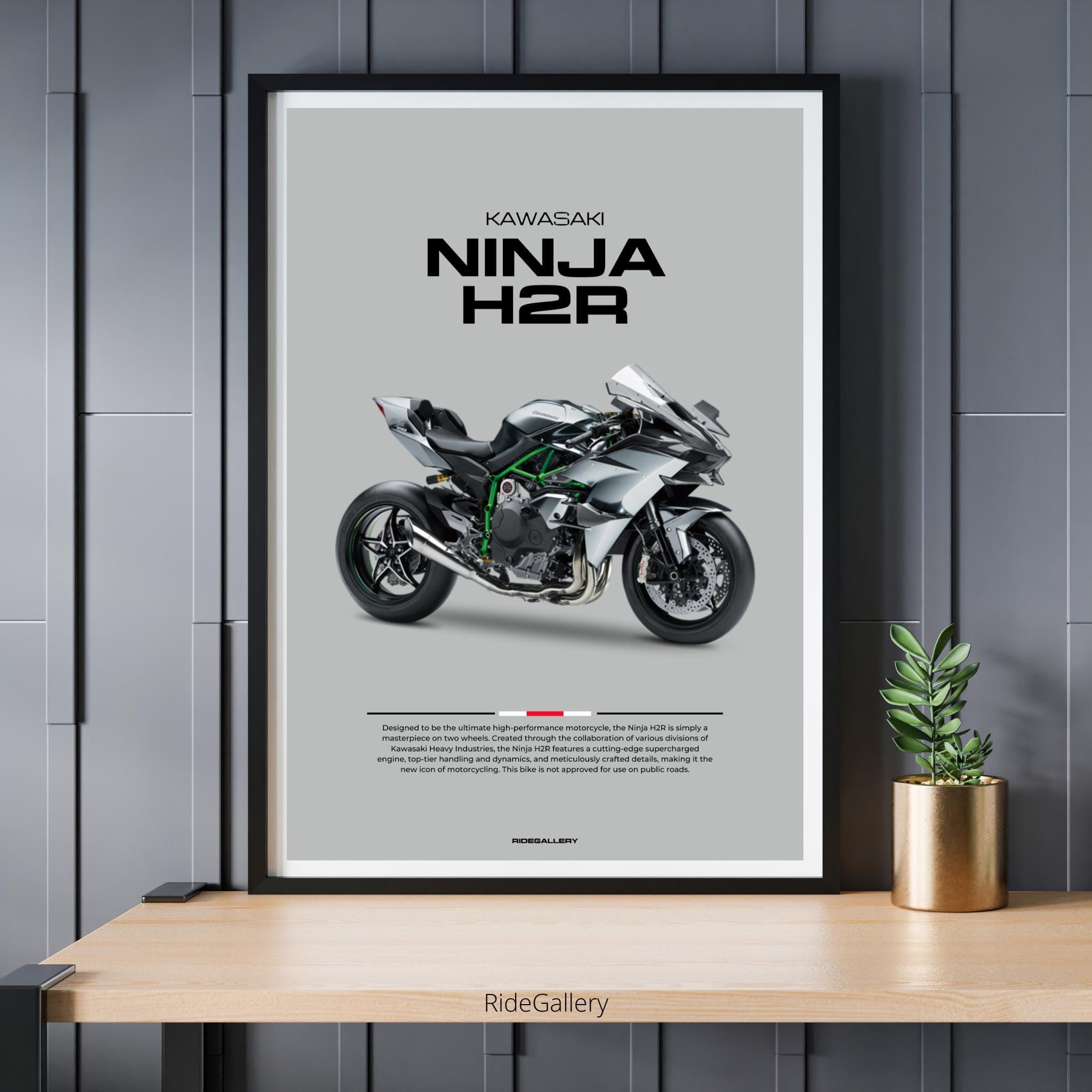KAWASAKI Ninja H2R 2024 - Motorcycle Japanese Poster Wall Art Wall ...