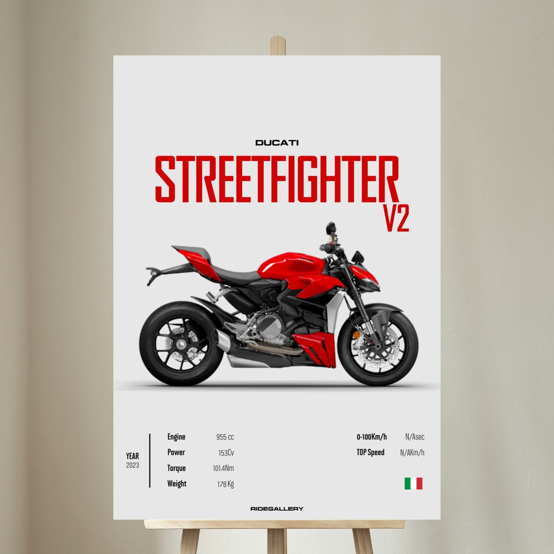DUCATI Streetfighter V2 - Motorcycle POSTER Wall Art Digital Download ...