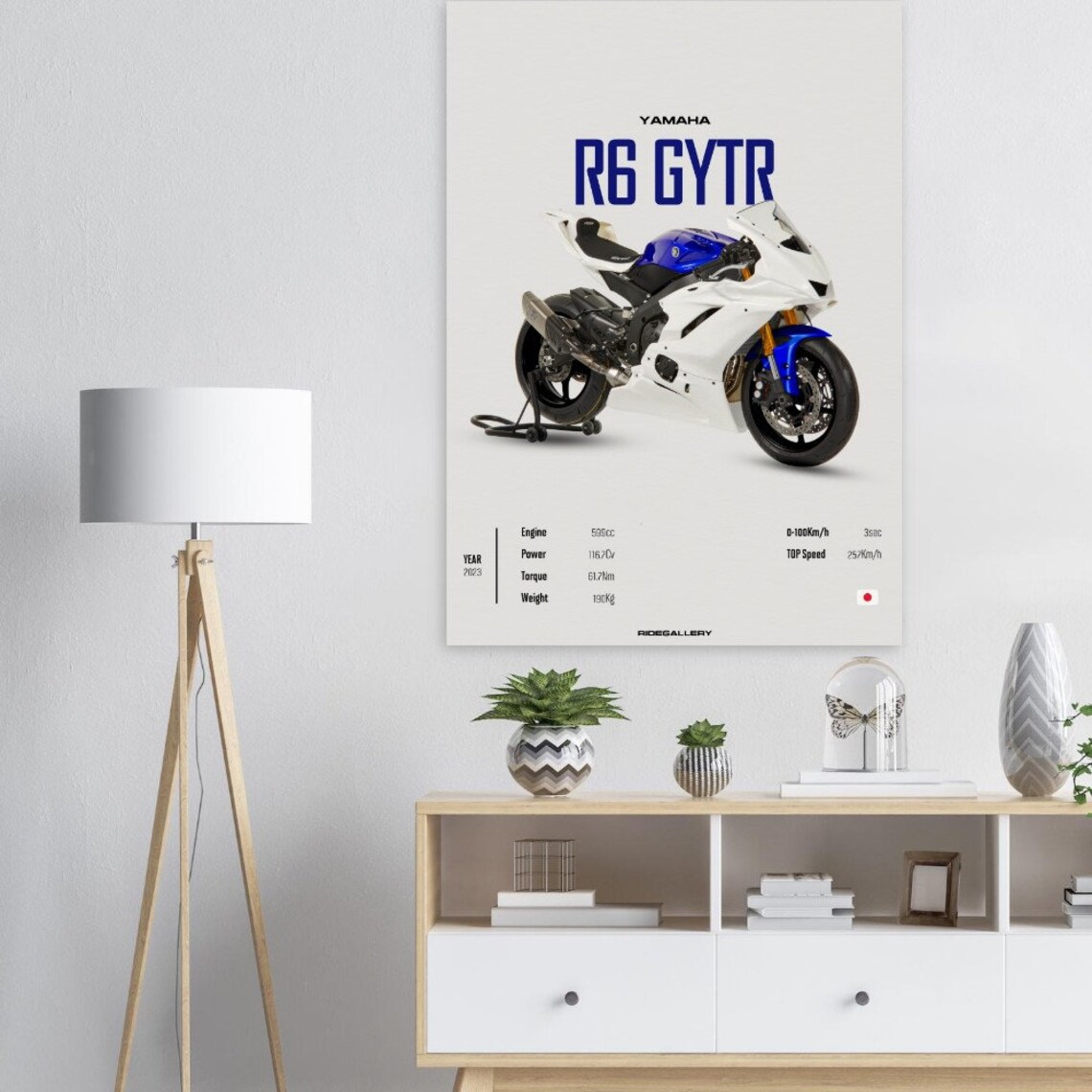 Yamaha R6 GYTR 2023 Motorcycle Wall Deco Motor Line Art for A ...