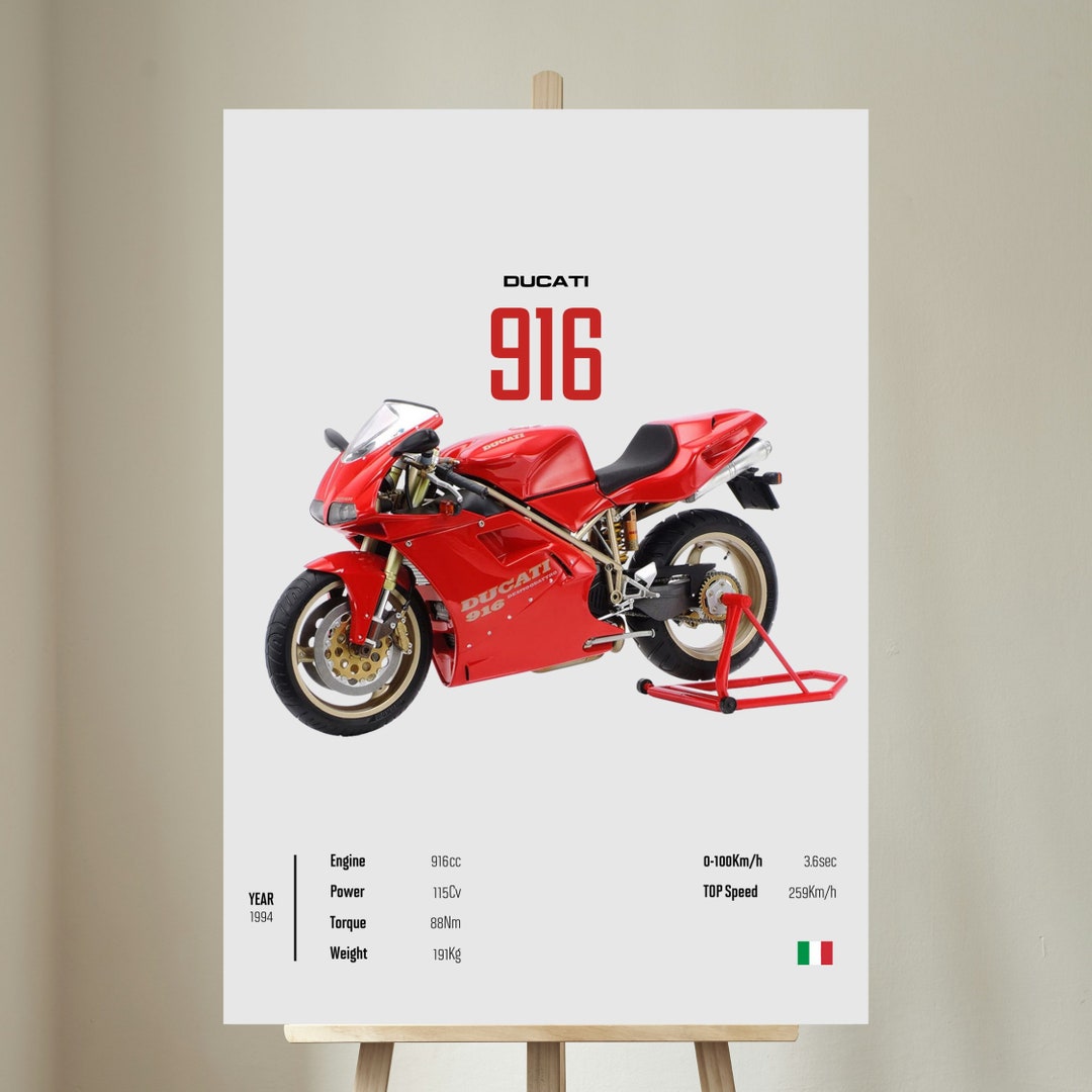 DUCATI 916 1994 - Motorcycle POSTER Wall Art Digital Download Wall ...