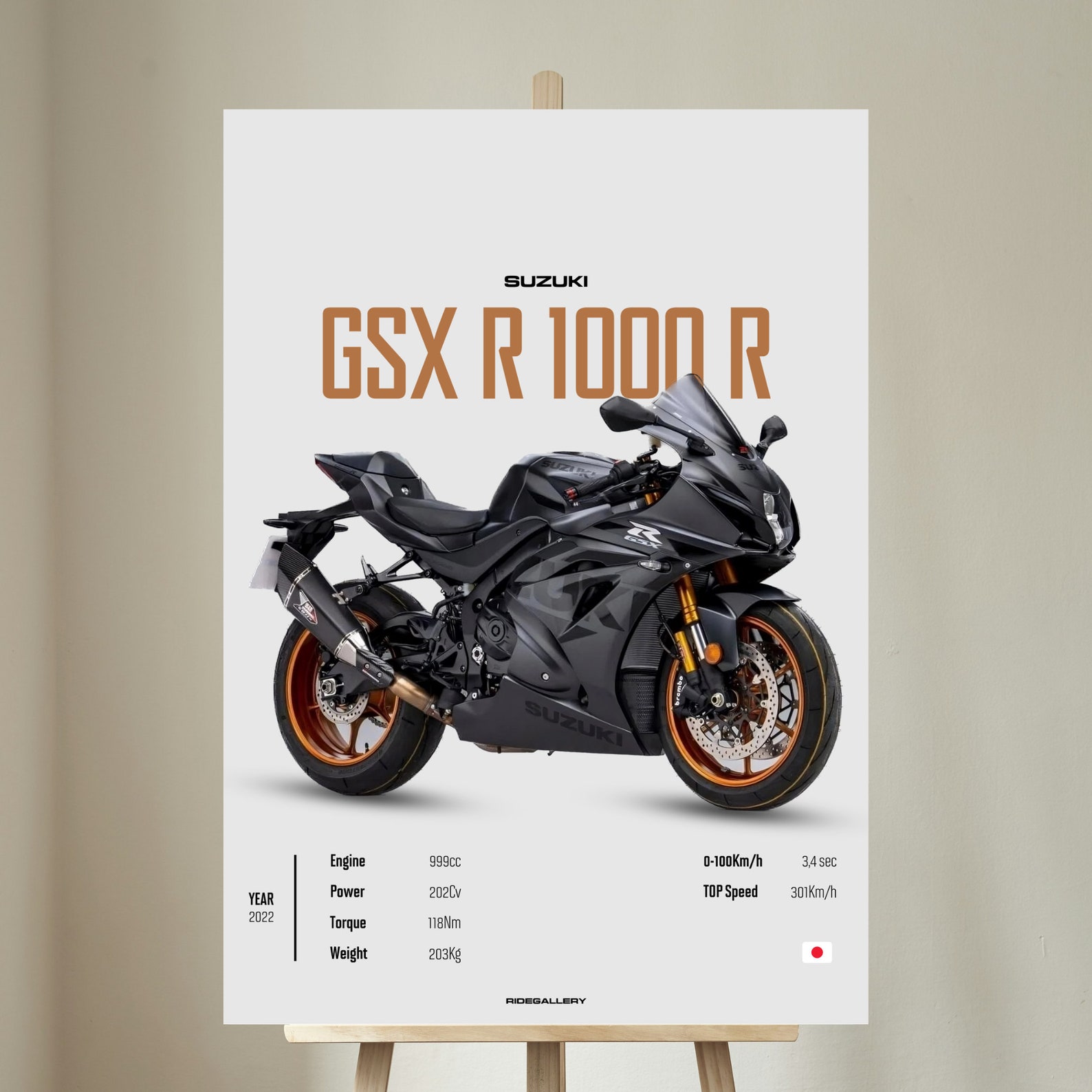 GSX R 1000R 2022 - Motorcycle Wall Deco Motor Line Art for A ...