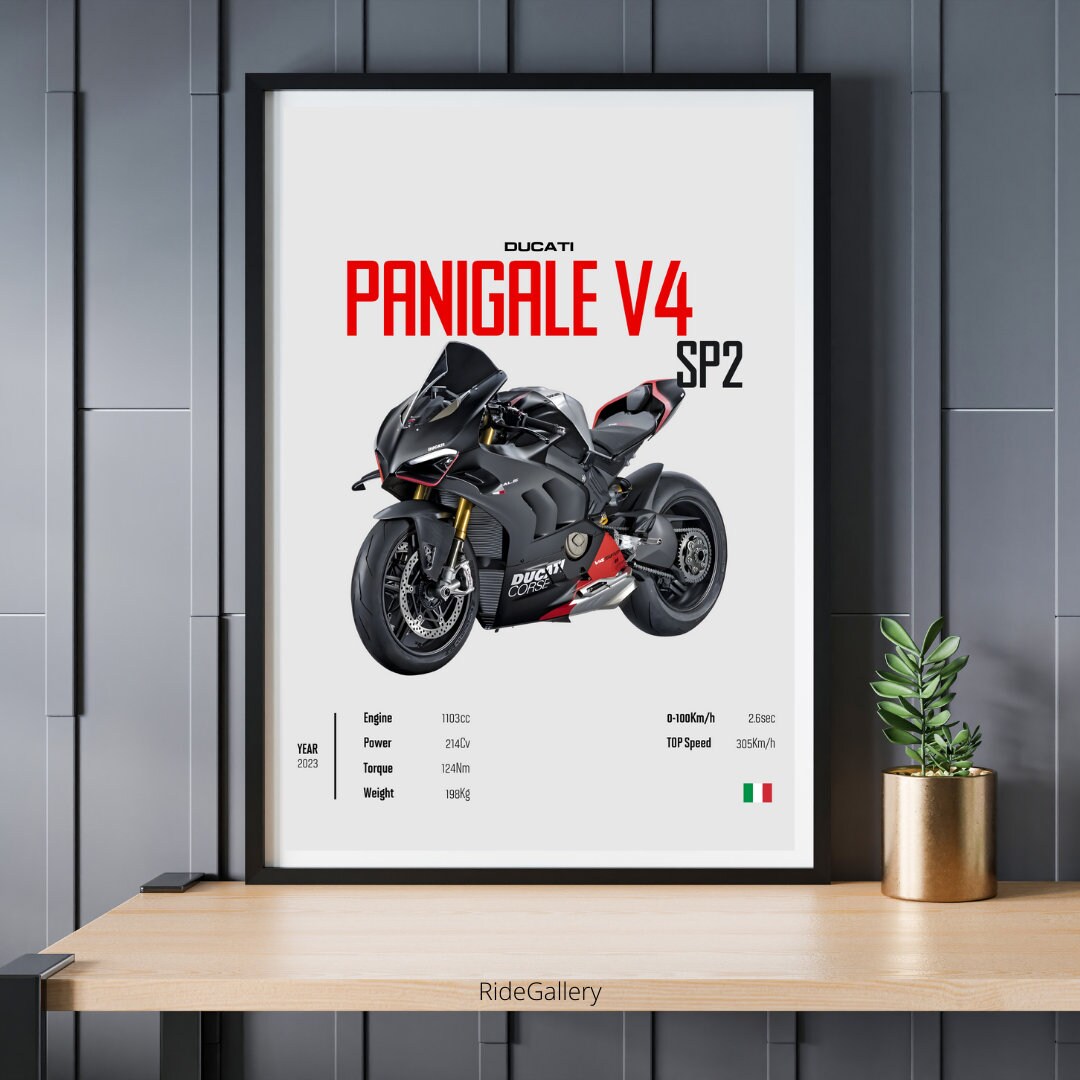 PANIGALE V4 SP2 DUCATI 2023 - Motorcycle POSTER Wall Art Digital ...