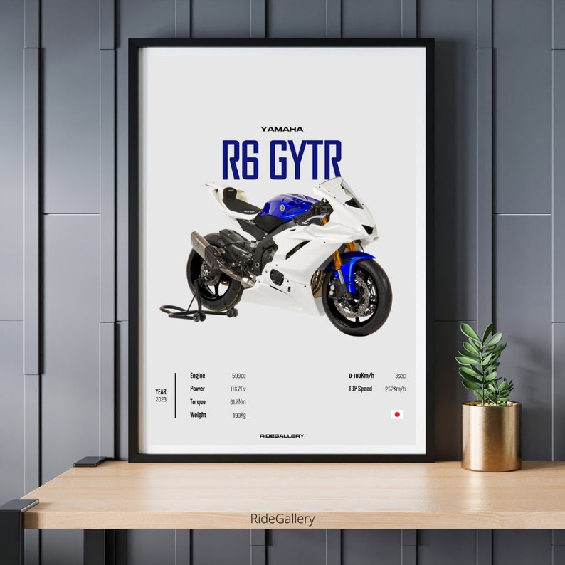 Yamaha R6 GYTR 2023 Motorcycle Wall Deco Motor Line Art for - Etsy