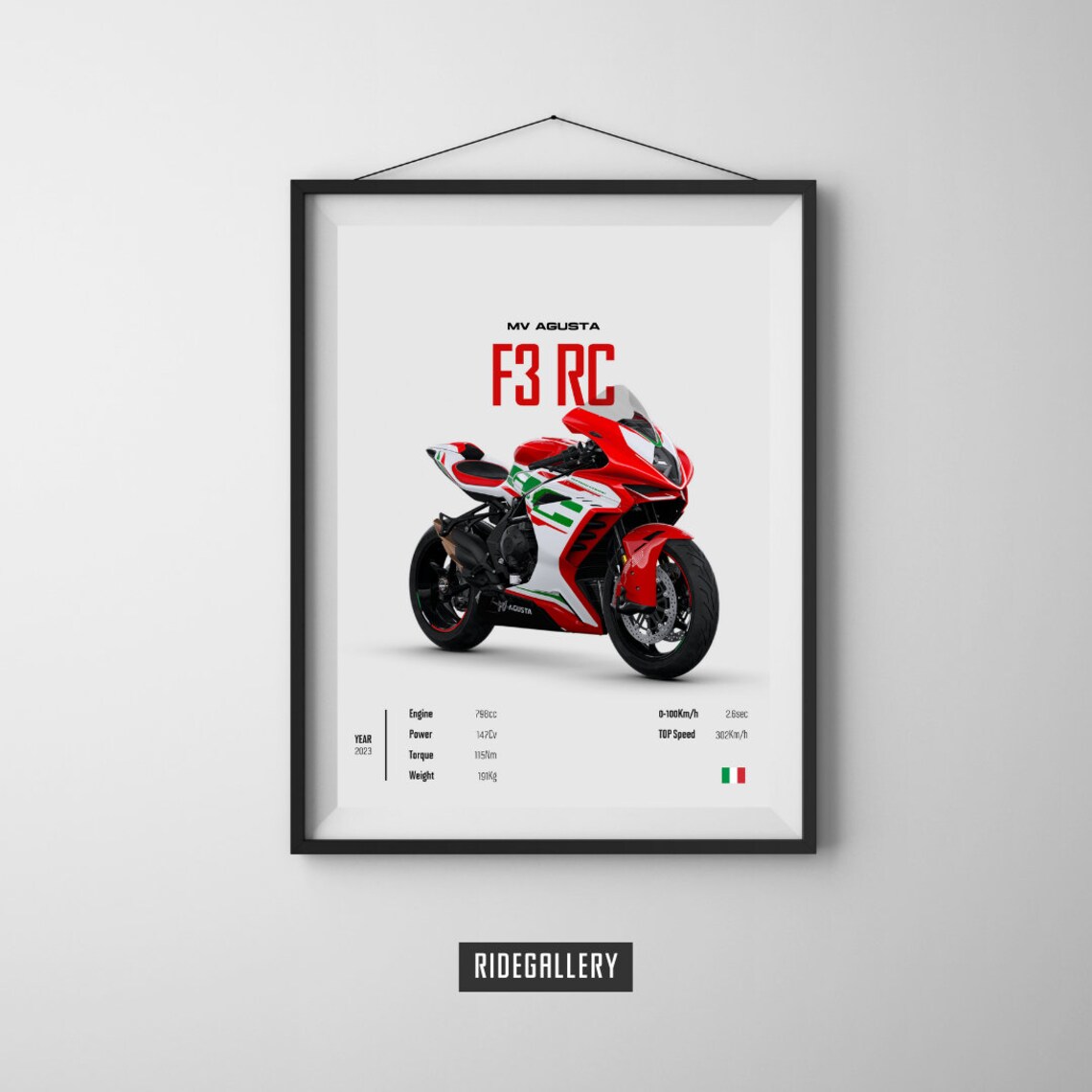 Mv Augusta F3 RC 2023- Motorcycle Wall Deco Motor Line Art for A ...