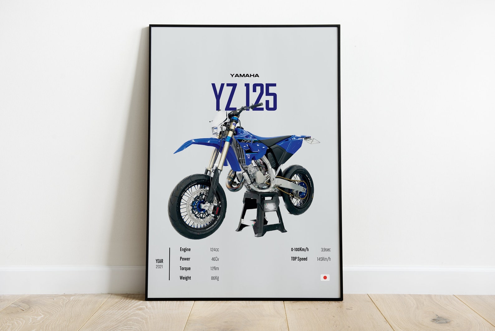 YAMAHA Yz 125 (2021) Motard - Motorcycle Wall Deco Motor Line Art for A ...