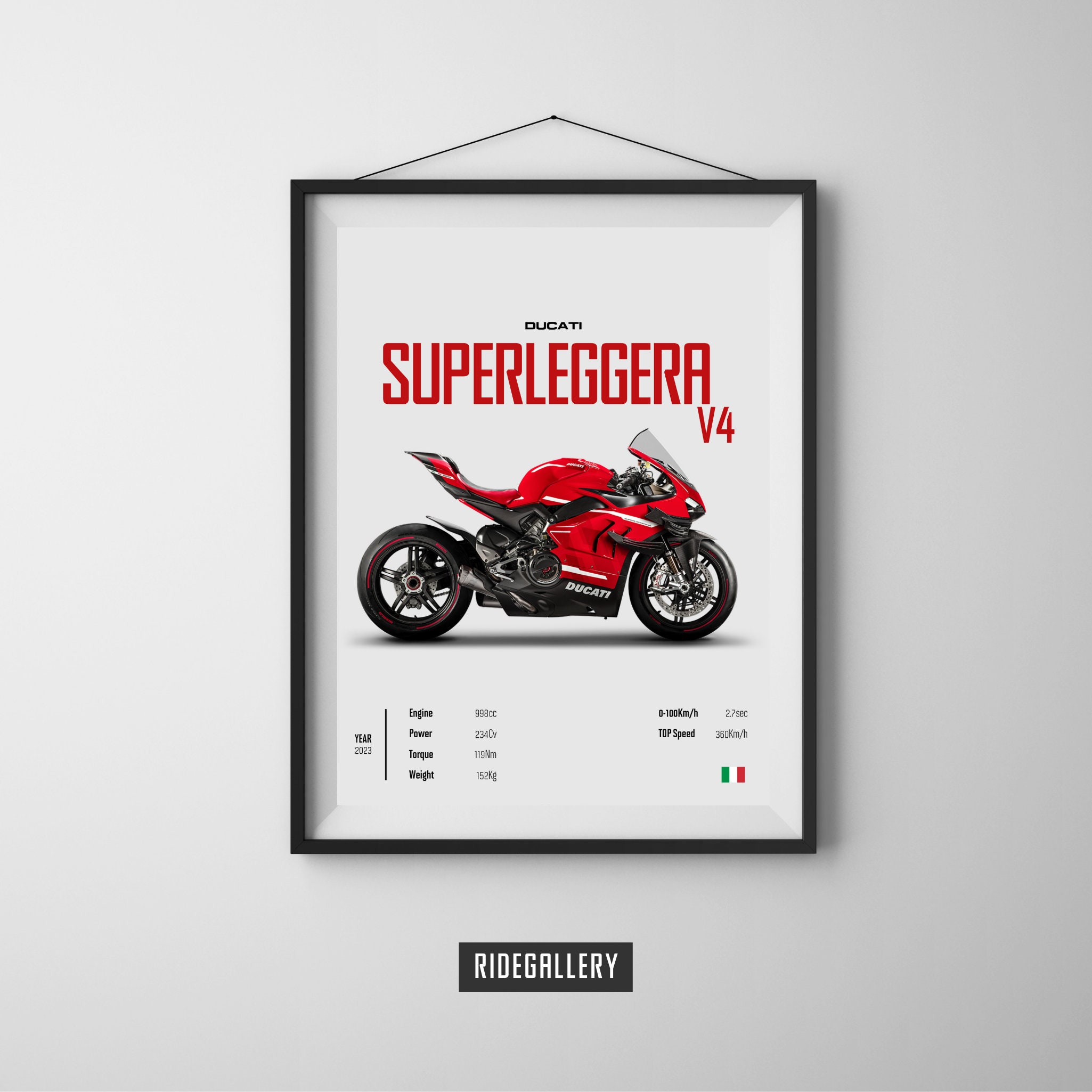 PANIGALE Superleggera V4 DUCATI - Motorcycle POSTER Wall Art Decor ...